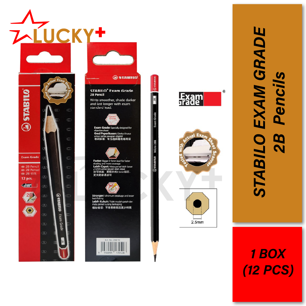 Stabilo Exam Grade 2B Pencil (Box of 12pcs) / Graphite Pencils / Pensel ...
