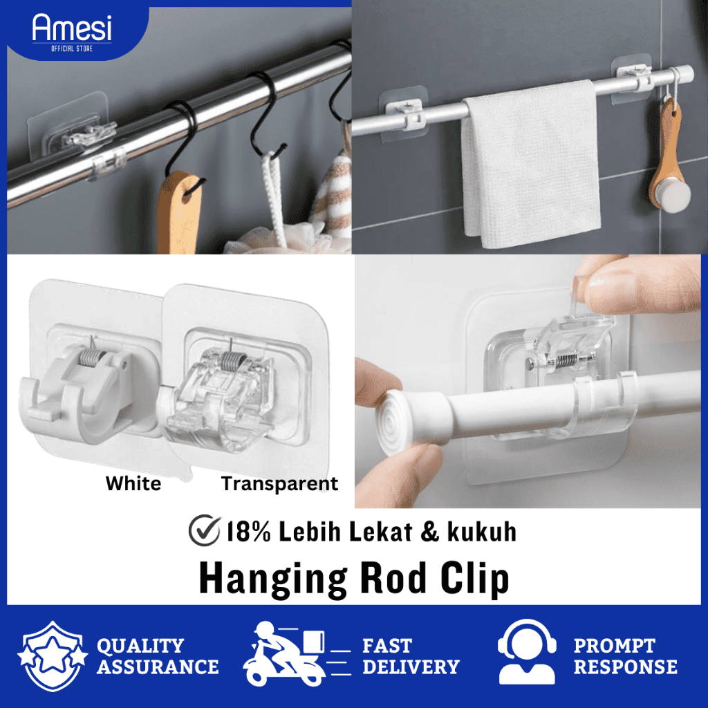 Wall Curtain Clip Hook Window Bracket Pelekat Dinding Pemegang Hanging ...