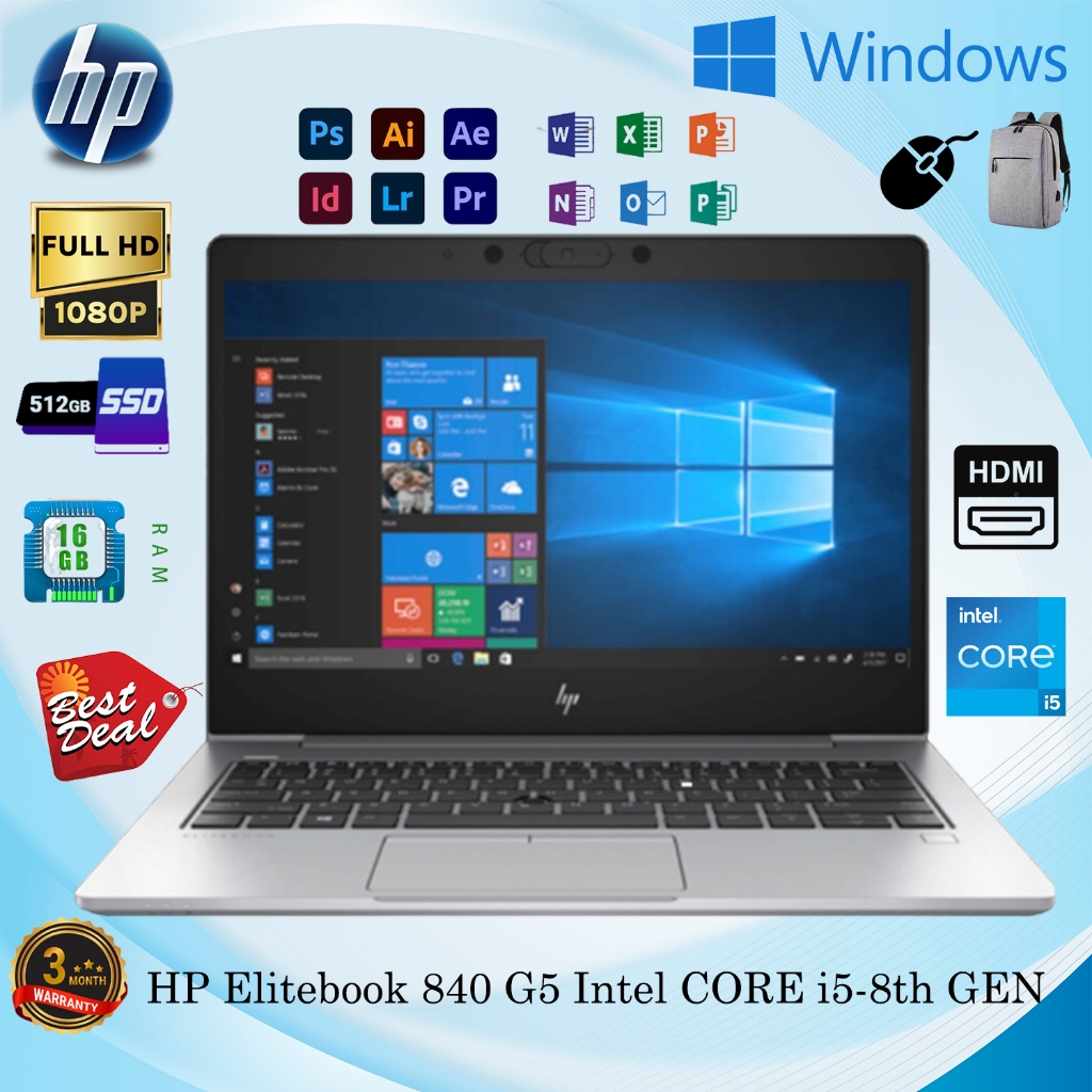 HP EliteBook 840 G5 Intel Core i5-8365U 1.60GHz (8th Gen) | Shopee Malaysia