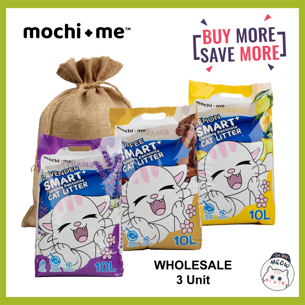 MOCHI+ME Cat litter sand 3 Packs in 1 Sacks / Pasir Kucing Borong 3 Pek ...