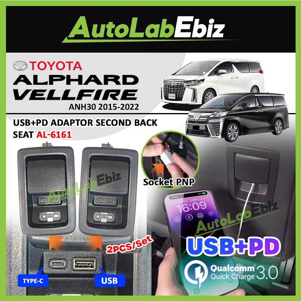 USB PD Type C Adaptor Second Back Seat 2-row 3-row Toyota Alphard ...