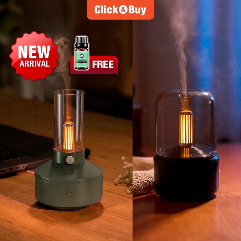 Vintage Style Oil Lamp Ultrasonic Humidifier Essential Oil Aroma ...