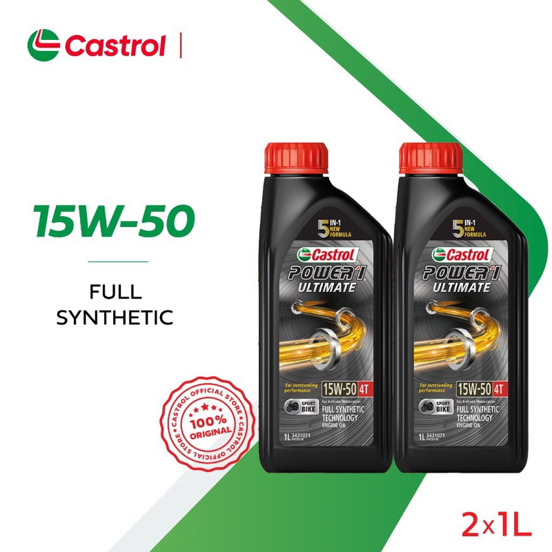[TWIN PACK] Castrol POWER1 ULTIMATE Sports Bike 15W-50 (1L) | Shopee Malaysia