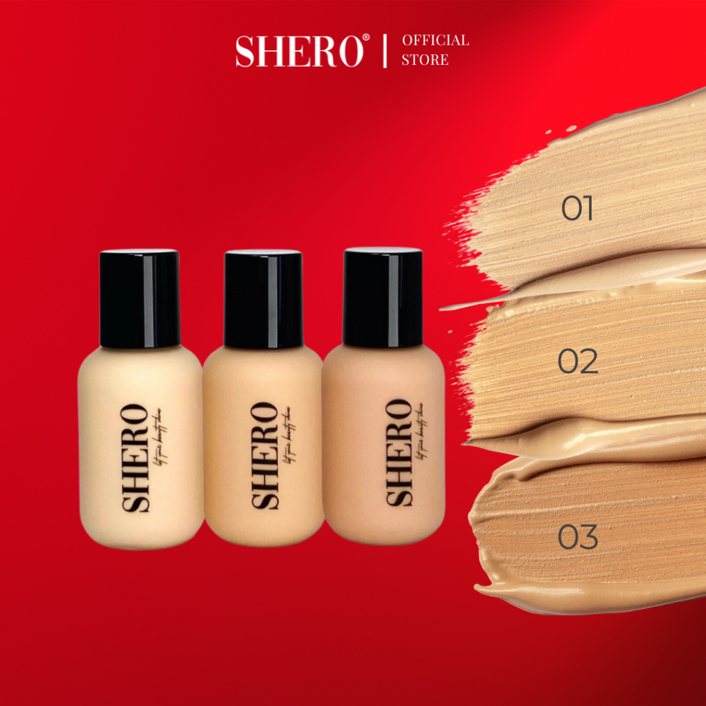 Shero Official Full Coverage Long Lasting Liquid Foundation SPF15 -50ml ...