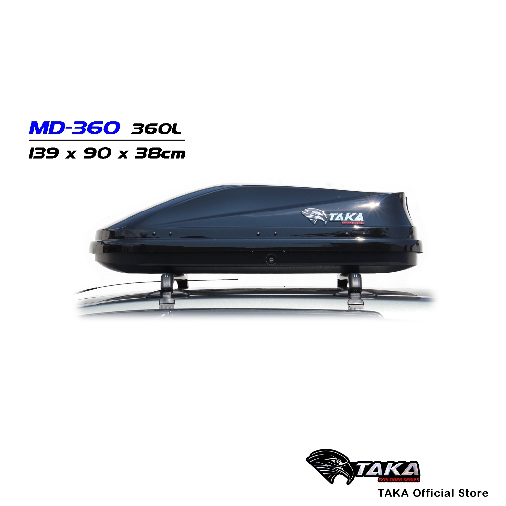 TAKA MD-360 Car Roof Box [Explorer Series] [L Size] [Glossy Black ...