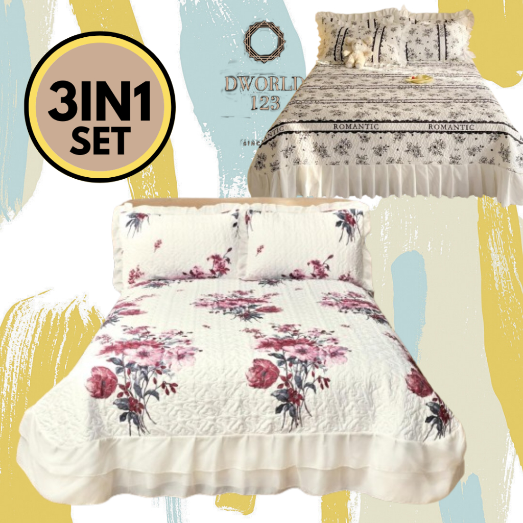 CADAR ROPOL PATCHWORK 3 IN 1 SUPER QUEEN SIZE READY STOCK/BEDSHEET ...