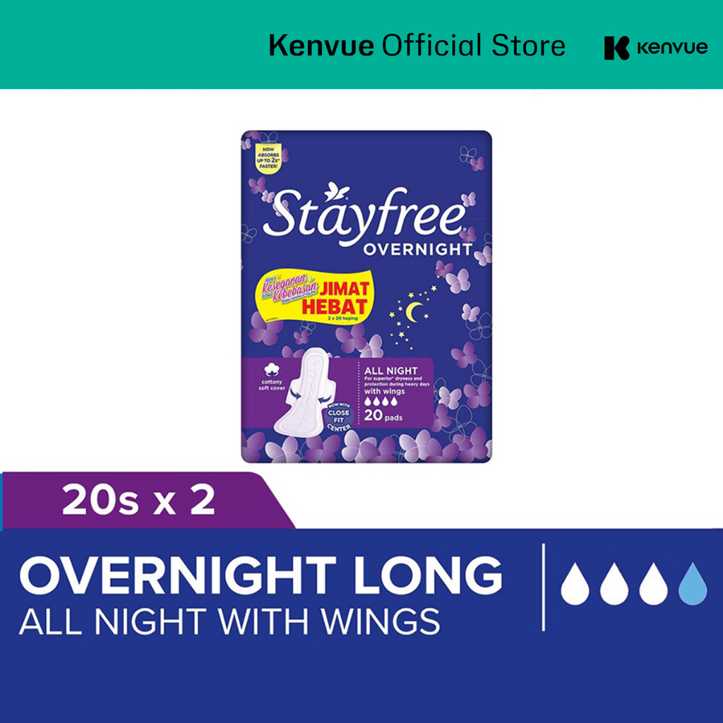 [Bundle of 2] Stayfree Overnight Long Wing 20s | Shopee Malaysia