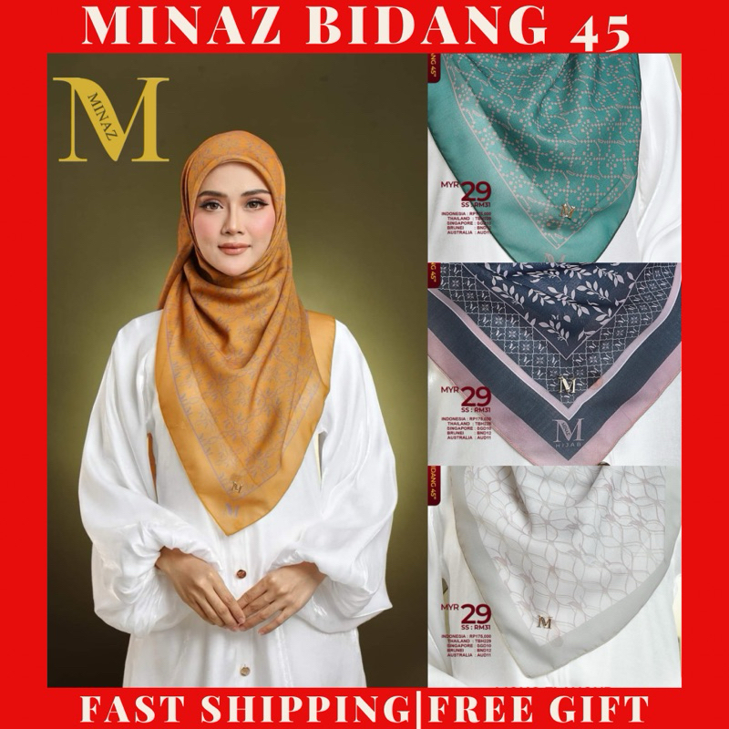 MINAZ HIJAB COTTON BIDANG 45 TUDUNG BAWAL PRINTED COTTON PREMIUM ...