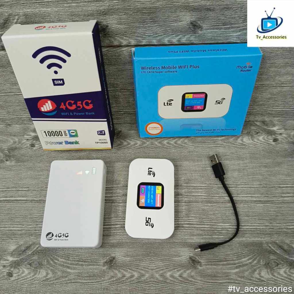 2in1 powerbank + portable wifi modem ( sim card) 4g 5g wifi router ...
