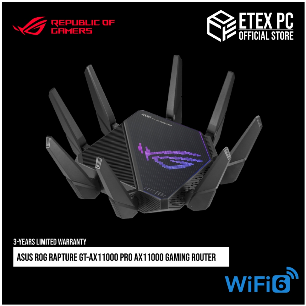 ASUS ROG Rapture GT-AX11000 PRO AX11000 Tri-Band WiFi 6 Gaming Router ...