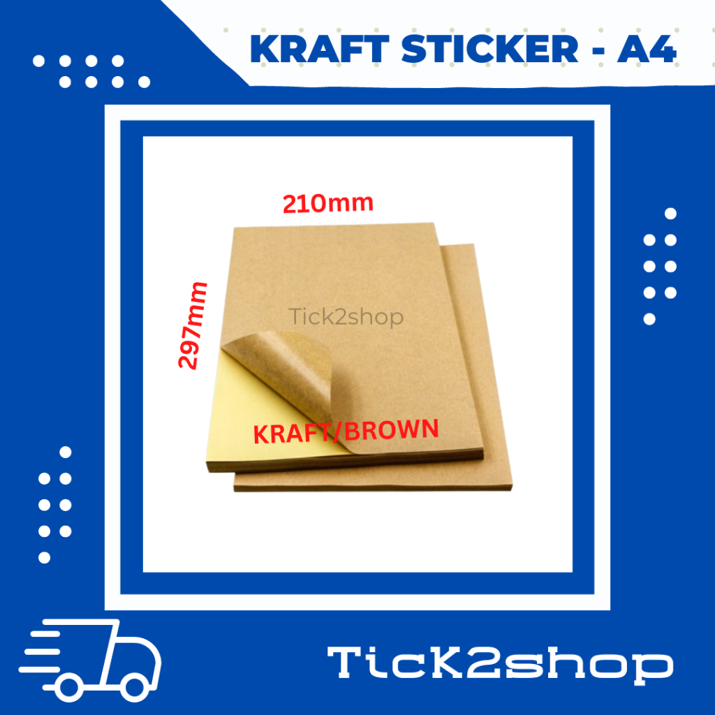 A4 Kraft/Brown Paper Sticker (100's/pkt) | Shopee Malaysia