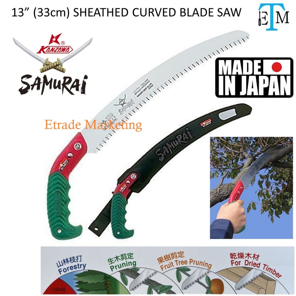 SAMURAI "ICHIBAN" GC-330-LH SHEATHED CURVED BLADE SAW 13” (30cm ...