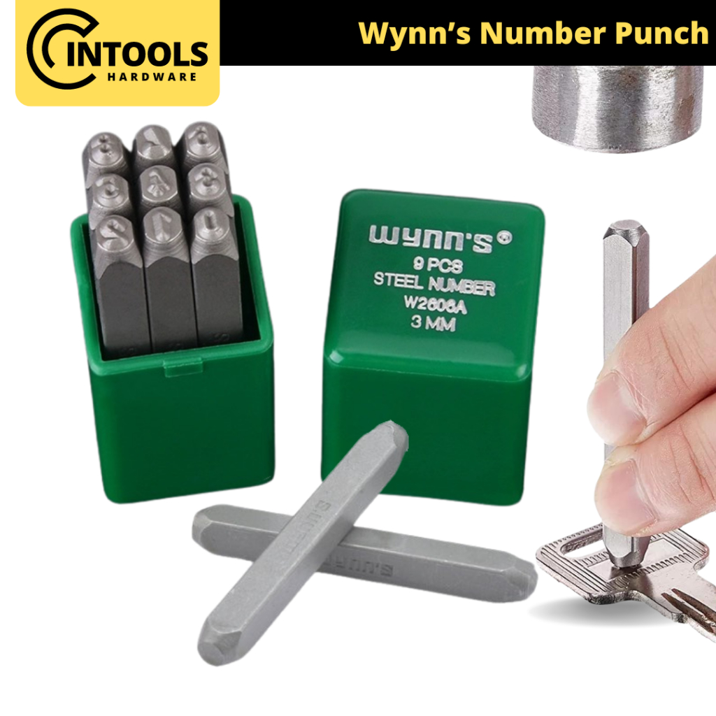 WYNNS Steel Number Punch 3mm 4mm 5mm 8mm Nombor Plate Chop Metal Hand ...