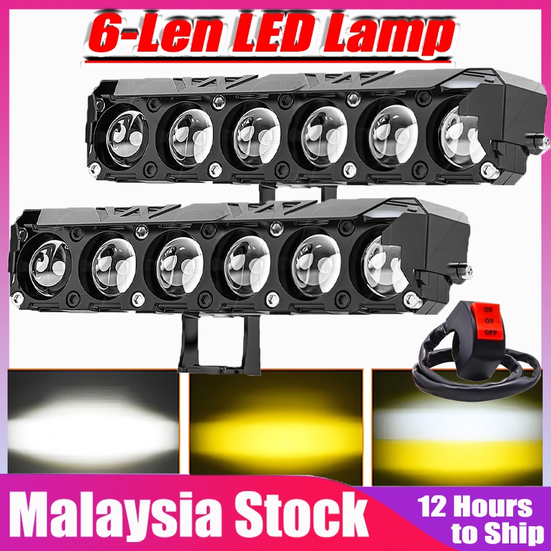 Auto LED Driving Light Dual Color Spotlight Hi/Low Beam Fog Lamps for ...