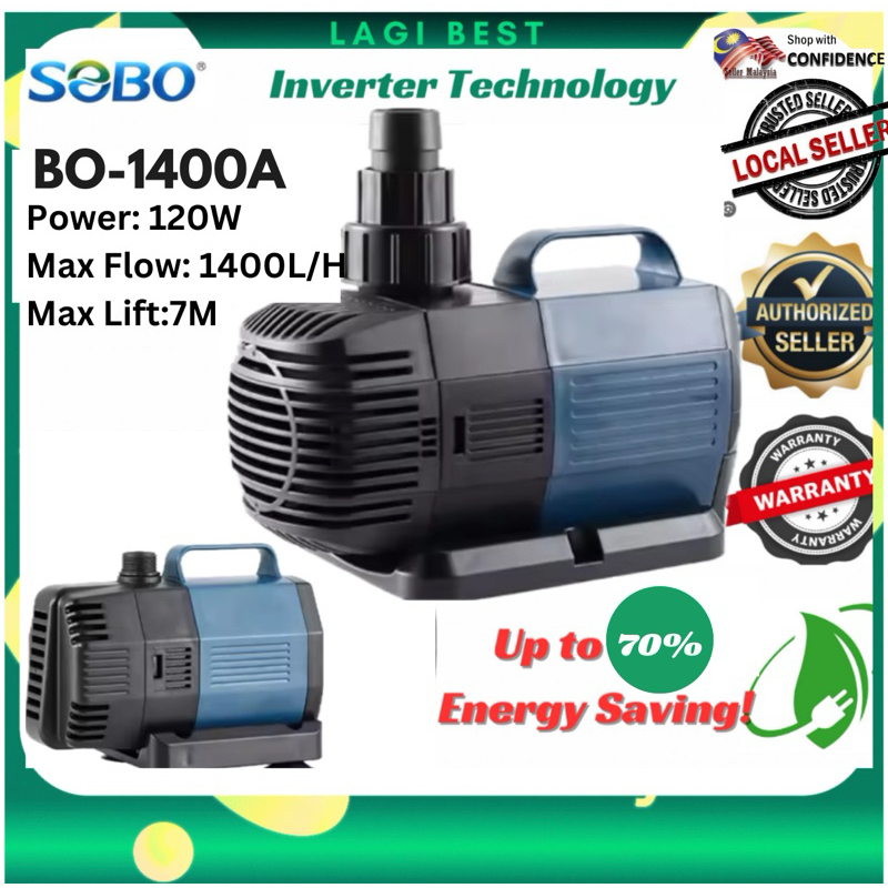 SOBO Amphibious Aquarium Eco Pond Water Pump BO-14000A bo14000 Fountain ...