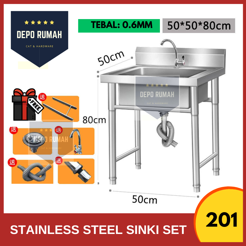 50CM X 50CM X80CM 0.6MM Stainless Steel Kitchen Sink / Single Bowl Sink ...