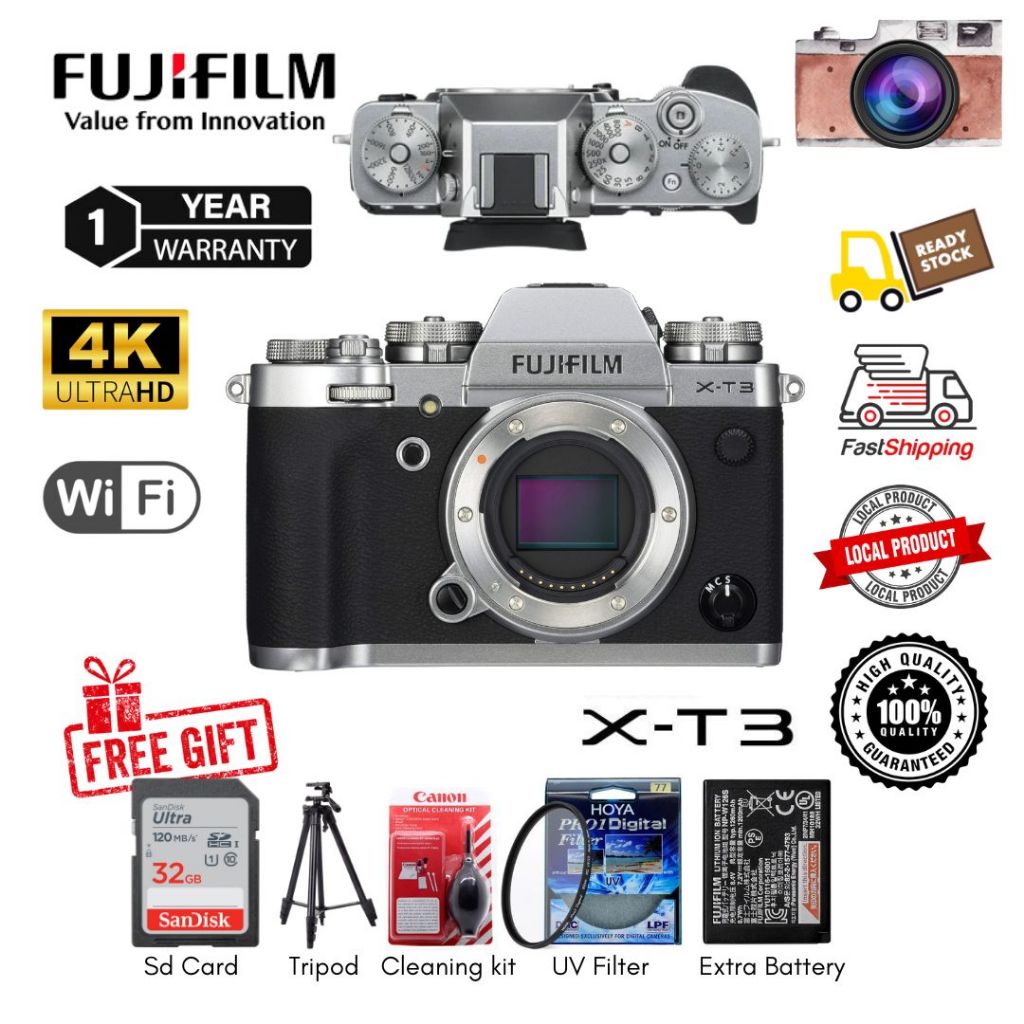 Fujifilm X-T3 XT3 Mirrorless Digital Camera 4K60 26.1MP (1 Year Warranty ) | Shopee Malaysia