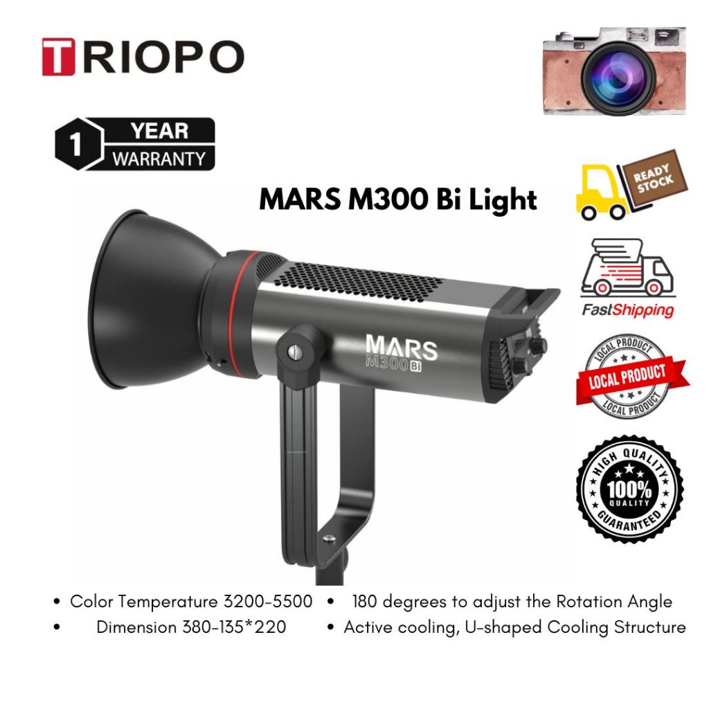 Triopo Mars 300Bi LED Light Shooting Indoor and Outdoor Camera Flash ...