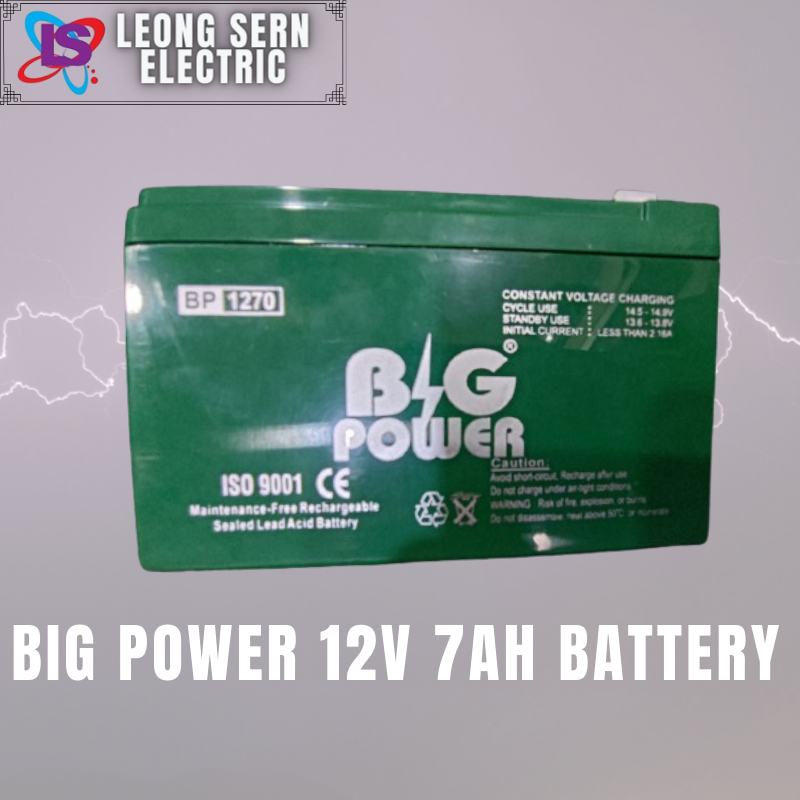 BIG POWER 12V 7AH Battery Rechargeable Sealed Lead Acid SUITABLE FOR ...