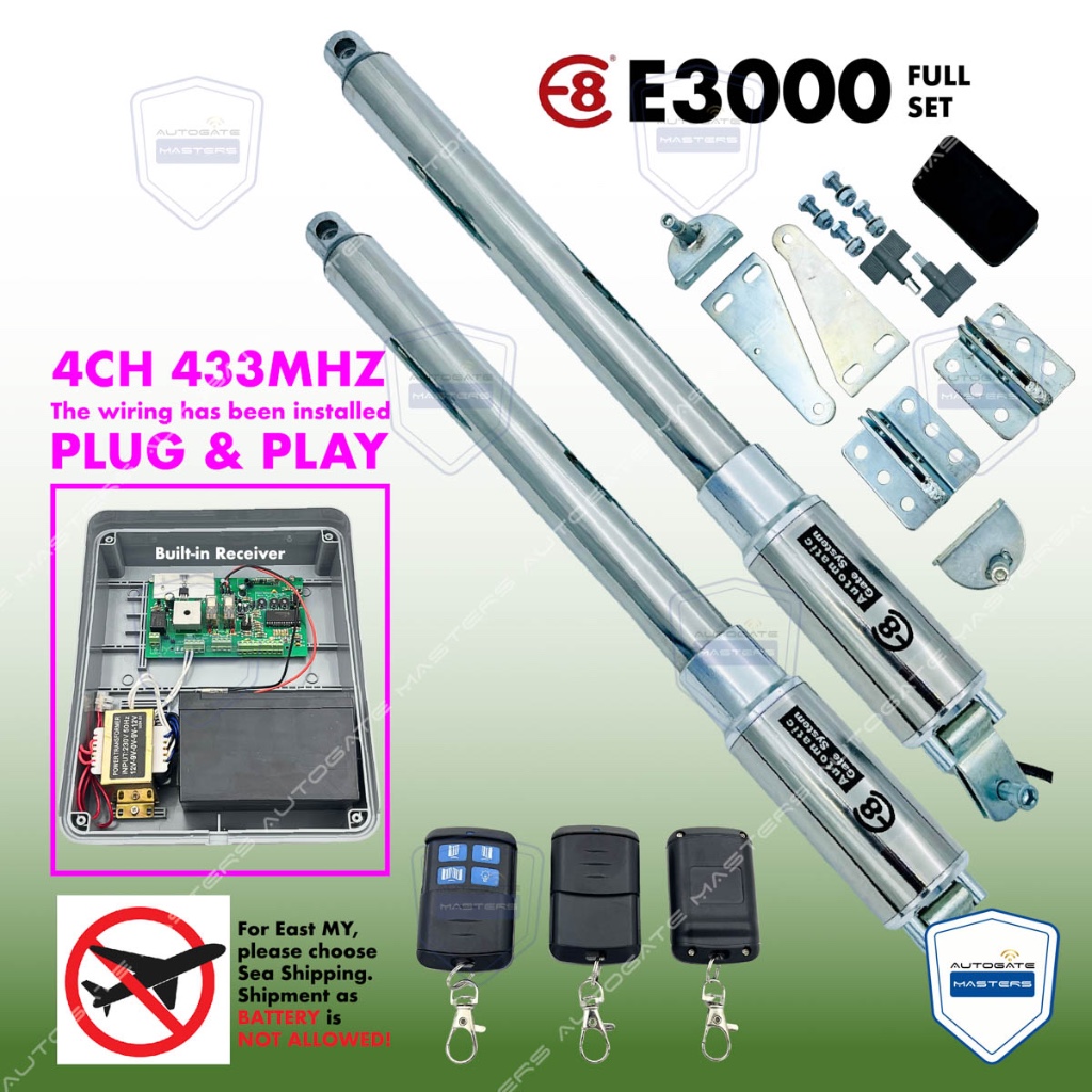 E8 E3000 680MM ( 4CH 433MHZ ) ( FULL SET ) Swing folding arm Heavy duty ...