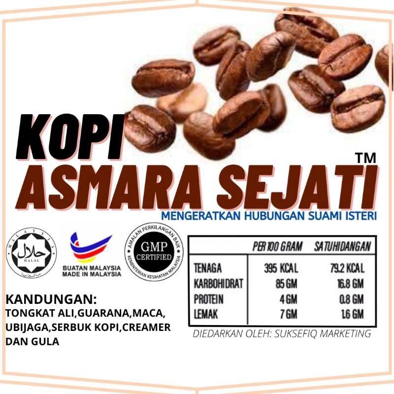 Kopi Asmara Sejati Sachet Tongkat Ali Ubi Jaga KopiKuat Tenaga Batin ...