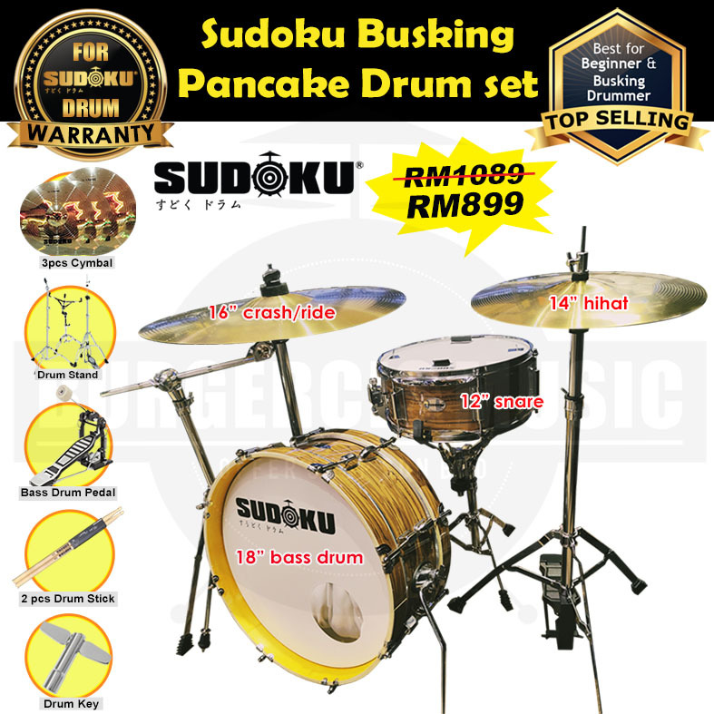 Sudoku Busking Pancake Street Portable Acoustic Drum Set | Shopee Malaysia