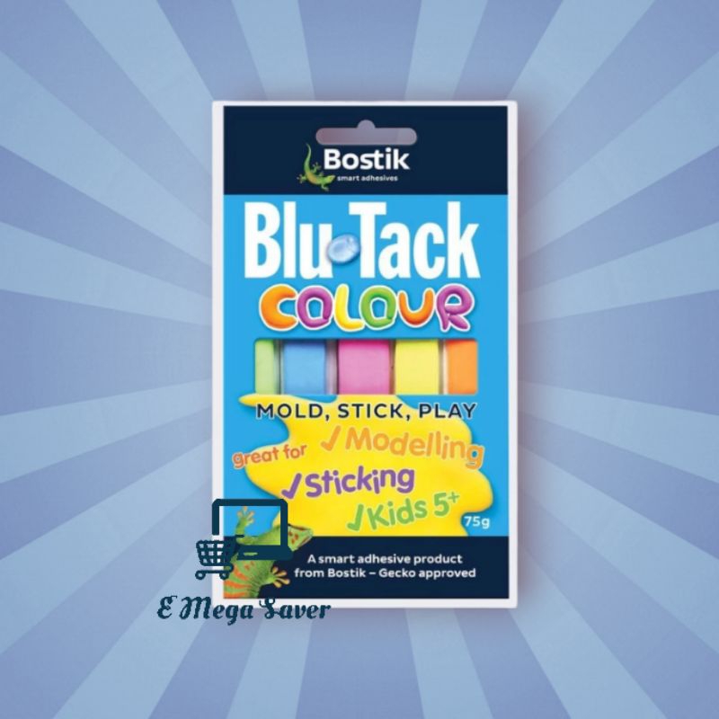 Bostik Blu-Tack Colour Reusable Adhesive 75g (5Strips) | Shopee Malaysia