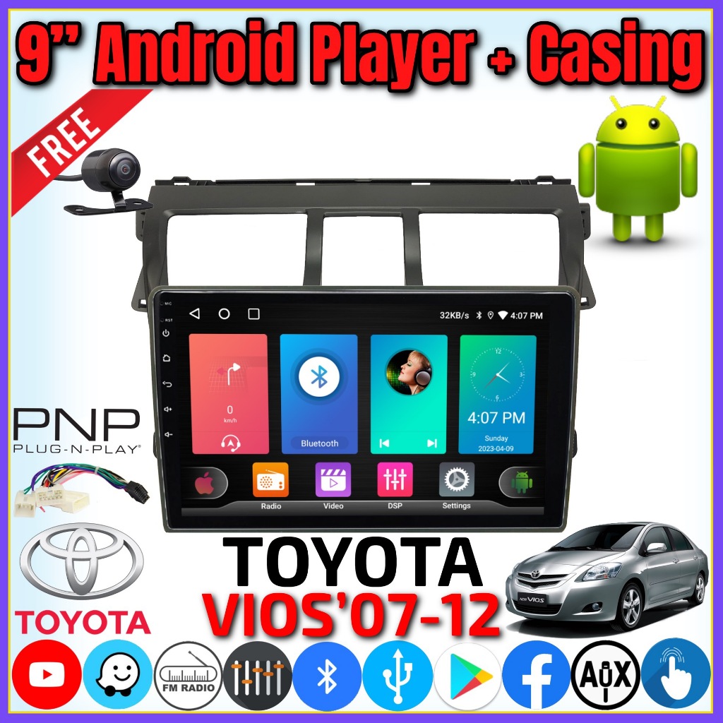 Toyota Vios 2007-2012 (2GB/4GB RAM +32GB/64GB ROM) 9" Android Car ...