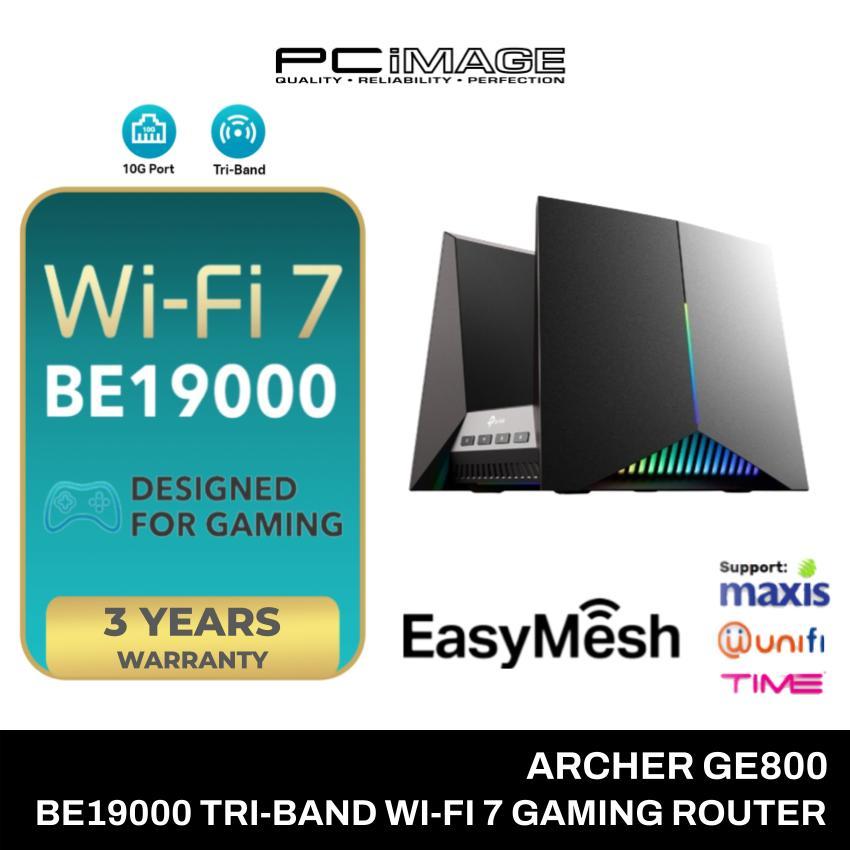 TP-Link Archer GE800 Wi-Fi 7 Gaming Router BE19000 With Tri-Band 2x 10G ...