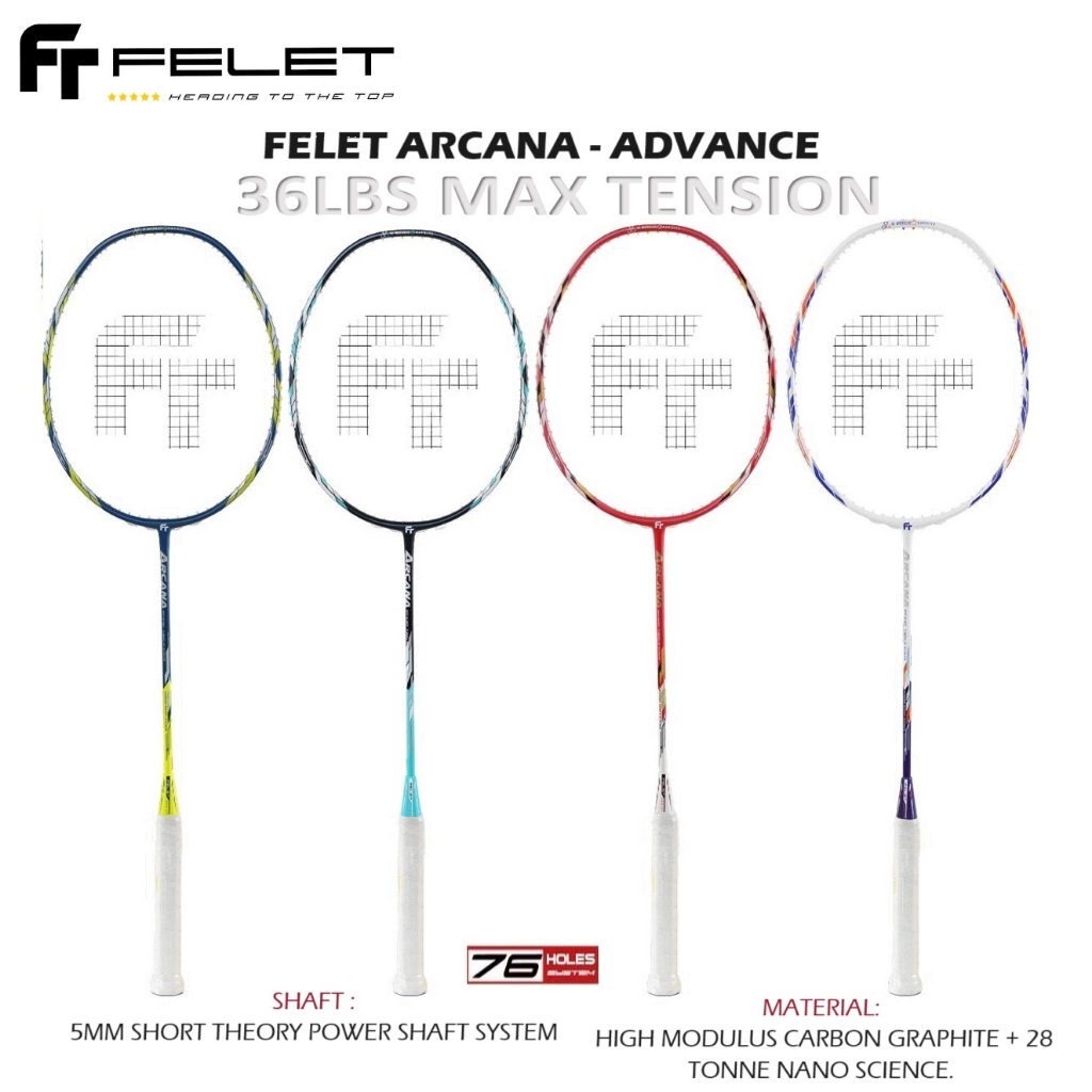 FELET ARCANA BADMINTON RACQUET /RACKET 4U [NEW ARRIVAL!!!] | Shopee ...