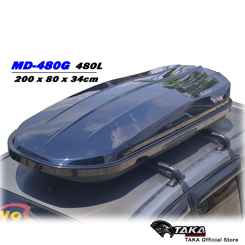 TAKA MD-480G Car Roof Box [Explorer Series] [XL Size] [Glossy Black ...