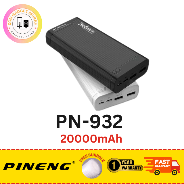 [ORIGINAL] PINENG PN932 Powerbank - 20000 Lithium Polymer High Capacity ...