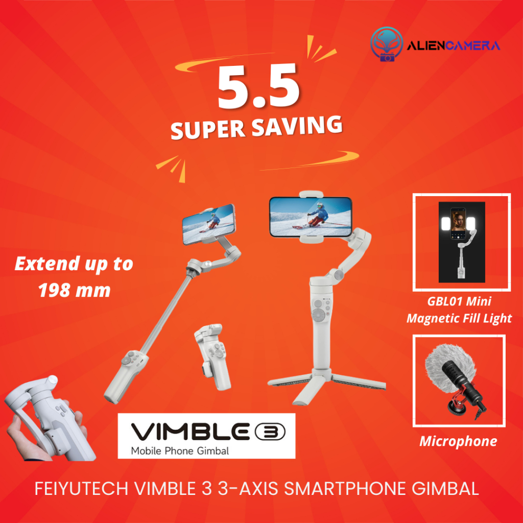 Feiyu Tech Vimble 3/ Vimble 4 3-Axis 18cm Extendable Foldable ...