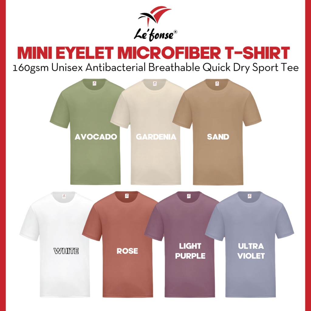 LEFONSE.MY The Best Mini Eyelet Microfiber T-Shirt Unisex Plain Quick ...