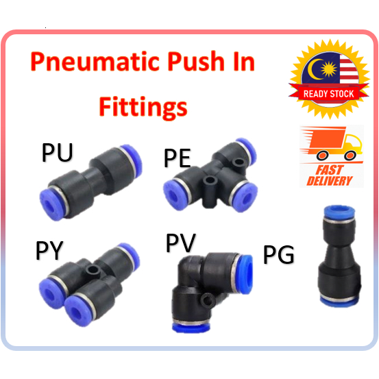 Pneumatic Fittings PU PE PY PV PG Plastic Connector for Air Hose Tube ...