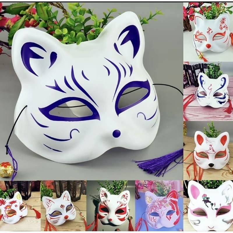 27design MWP(ready stock) fox half mask cosplay tiktok | Shopee Malaysia