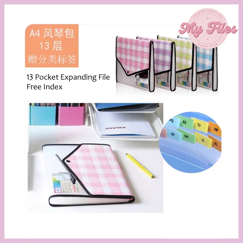 Expanding File A4 Size 13 Pocket Organizer Folder File Multiple Pocket ...