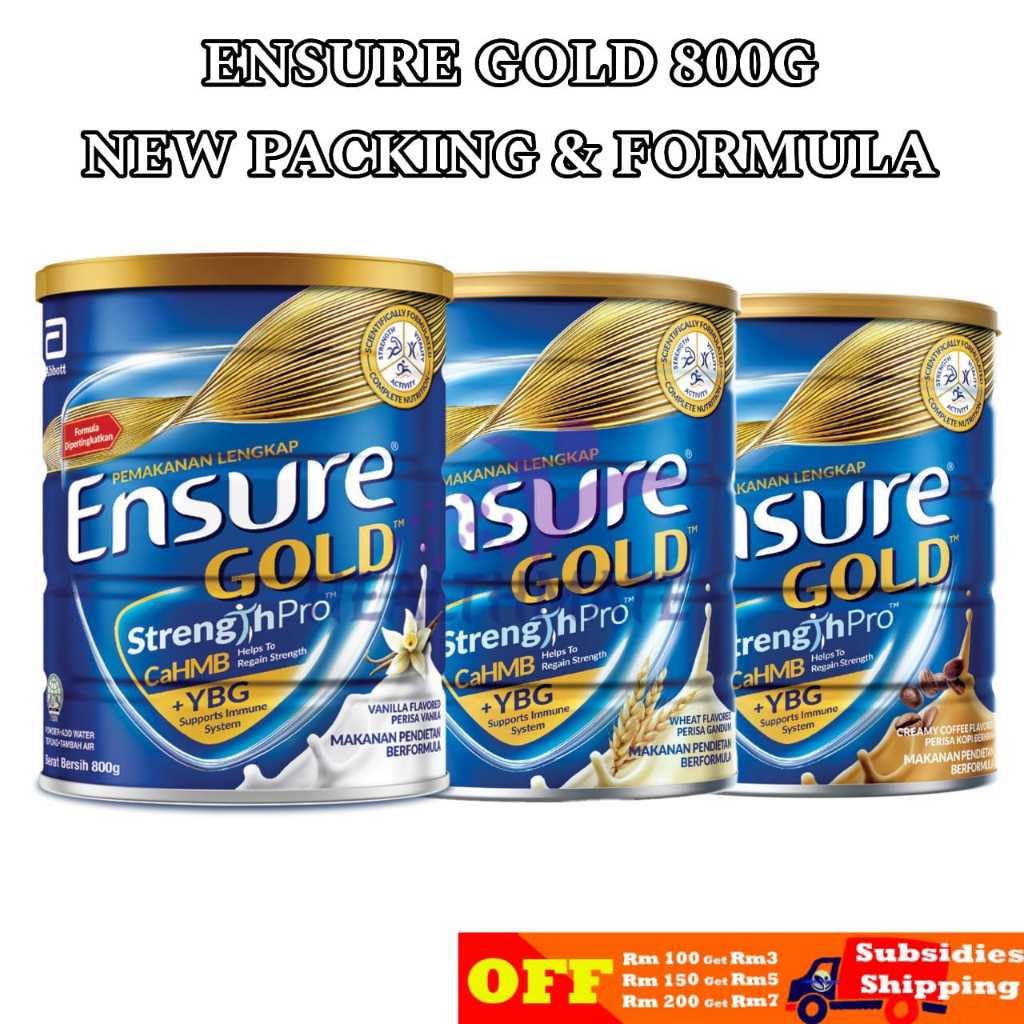 [NEW PACKING&FORMULA]Abbott Ensure Gold Wheat / Vanilla / Coffee Flavored (800G) | Shopee Malaysia