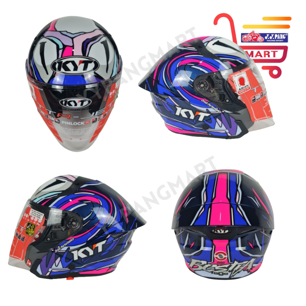 KYT TTR JET HELMET (DOUBLE VISOR) RED BULL / RICCARDO ROSSI / SUPER KIP ...