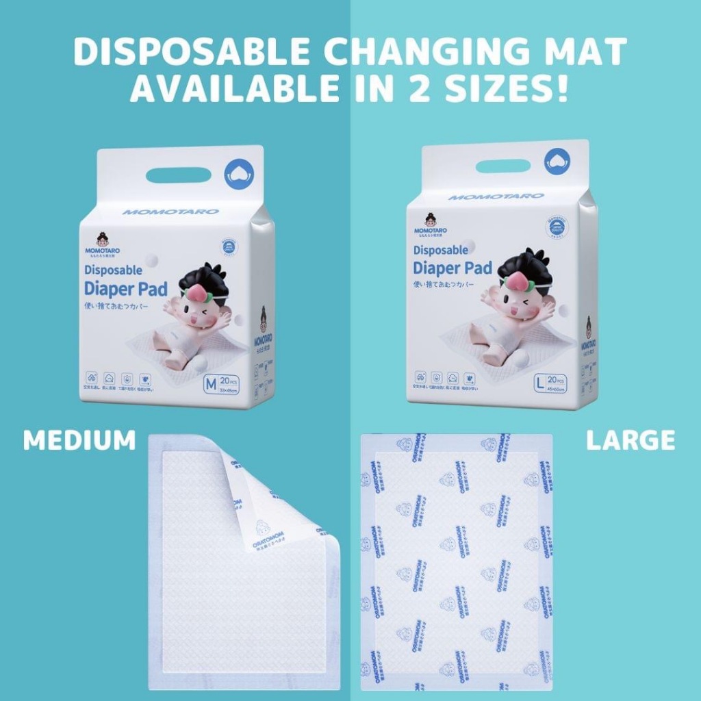 Momotaro Disposable Diaper Changing Pad桃太郎婴儿一次性隔尿垫 20PCS | Shopee Malaysia