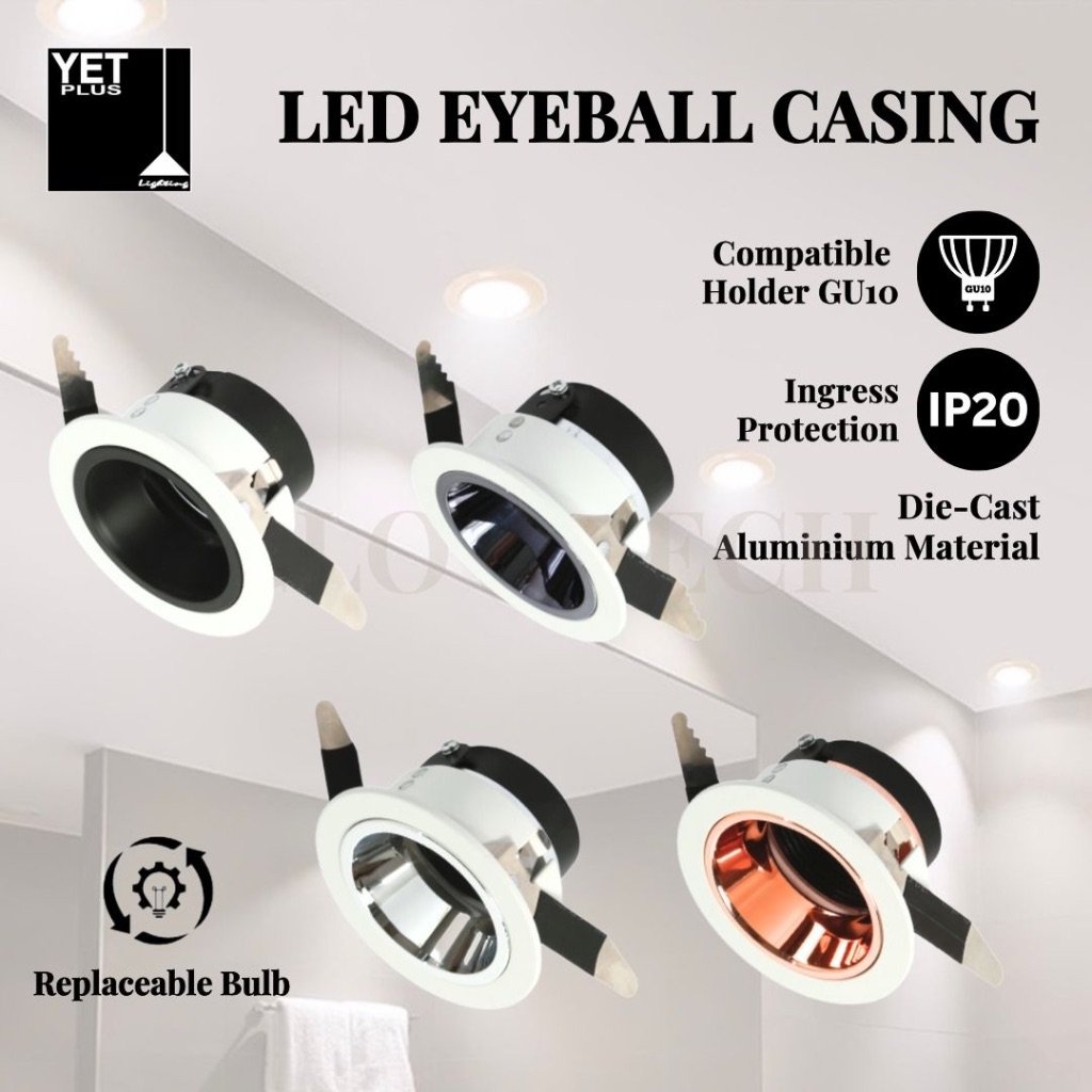 YETPLUS Recessed LED Eyeball Casing Fitting / Eyeball Fixture with ...