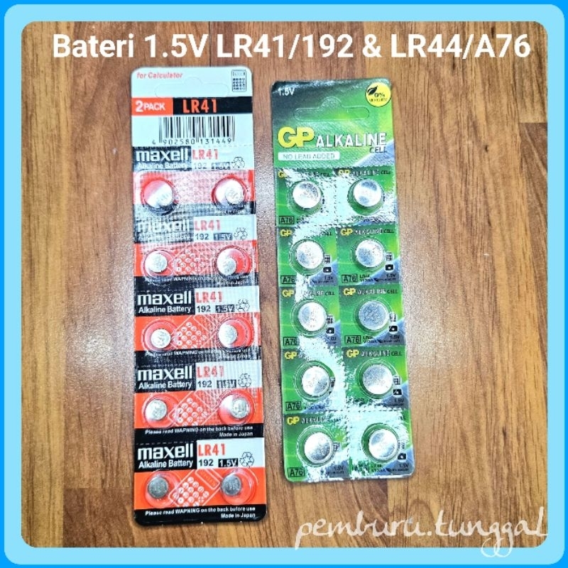 Bateri Maxell/GP 1.5V LR41/192 & LR44/A76, Bateri jam, remote kereta | Shopee Malaysia