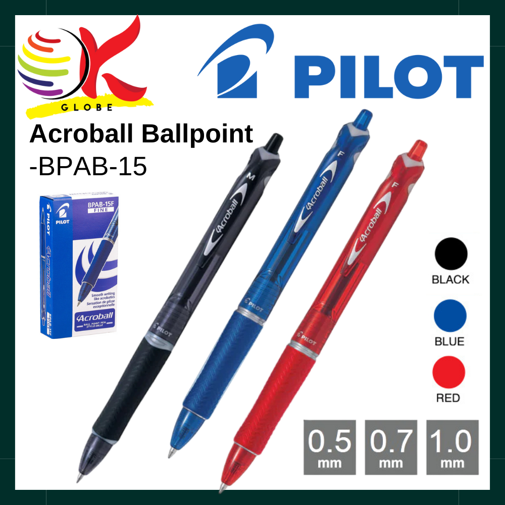 PILOT BALL PEN ACROBALL EXTRA FINE MEDIUM RETRACTABLE SMOOTH QUICK DRY ...
