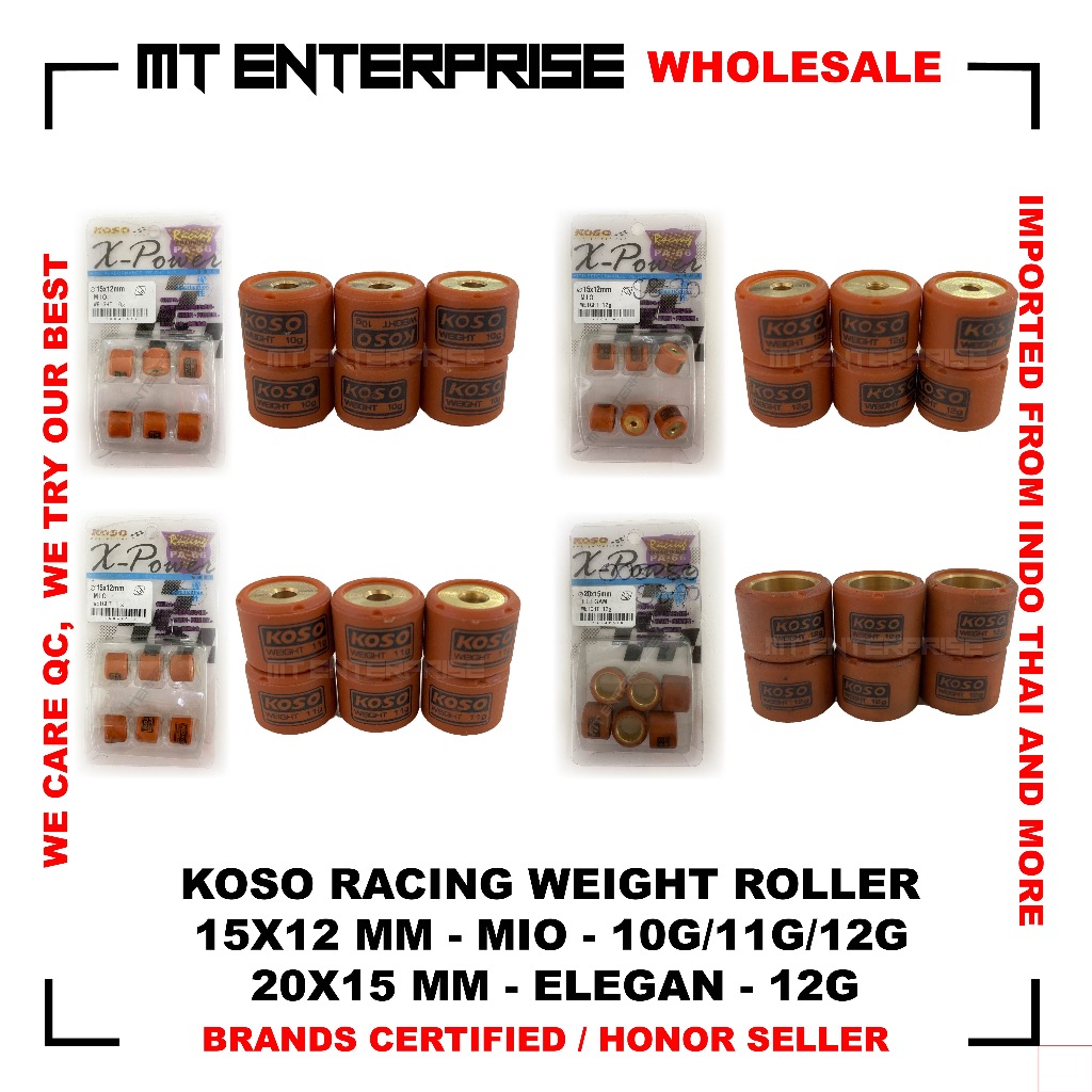 FREE 2 Yamalube OIL - KOSO Racing Weight Rollers - 15x12MM MIO ( EGO ...