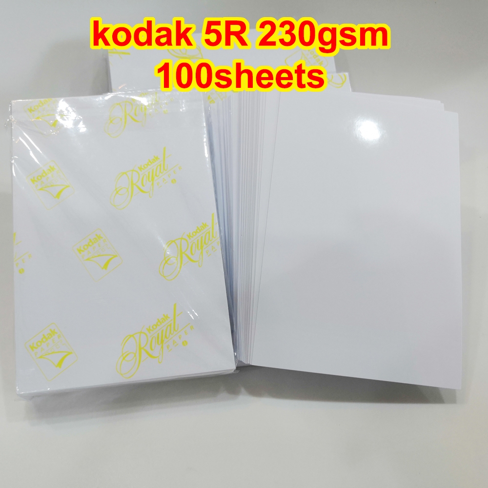 Kodak 5R Glossy Photo Paper 230gsm 100sheets For All Inkjet Printer ...