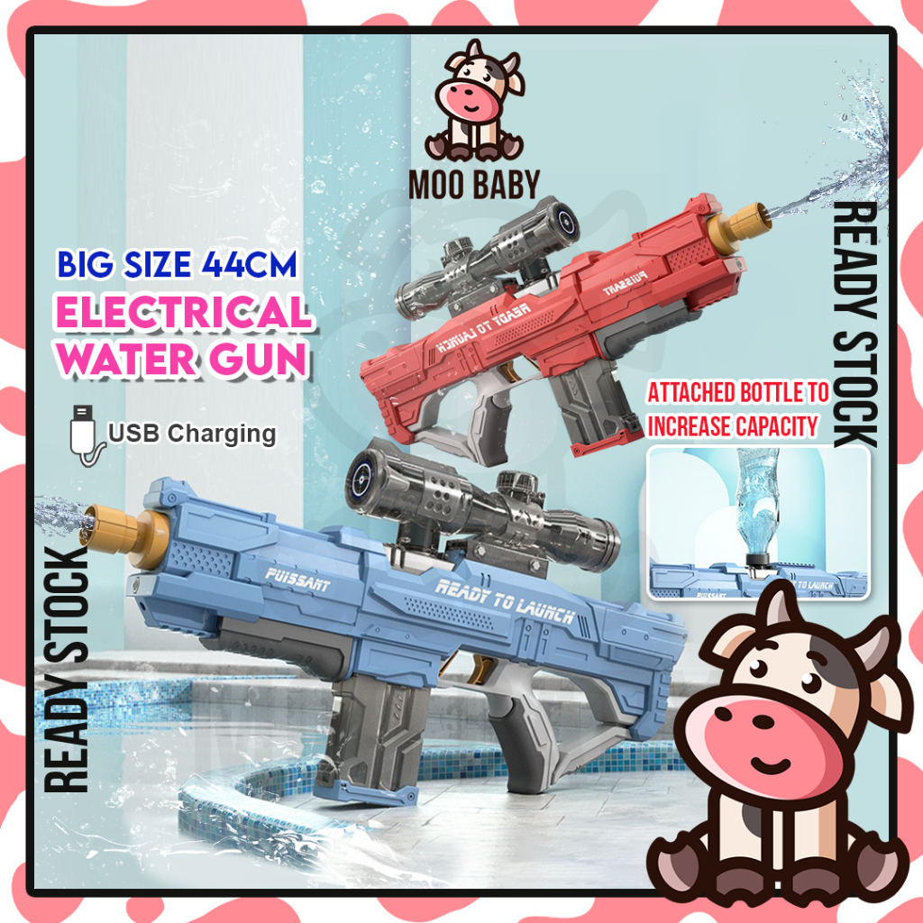 🐮Moo Baby Electric Water Gun Pisto Air Water Gun Toy Swimming Toy Gun ...
