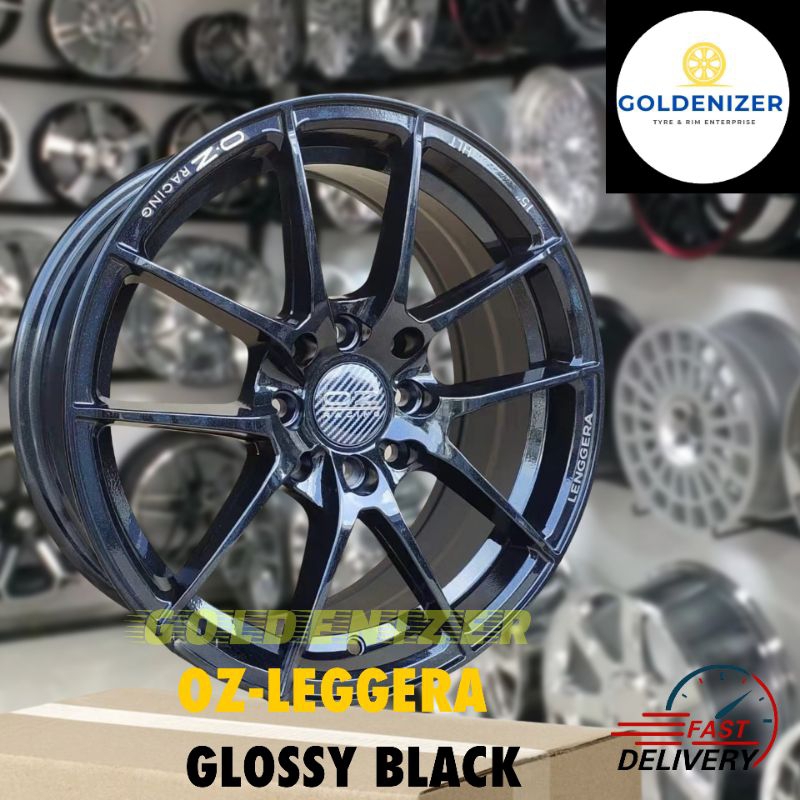Oz LEGGERA sport rim kereta🛞 15" 16" 17" glossy black,matte black ...