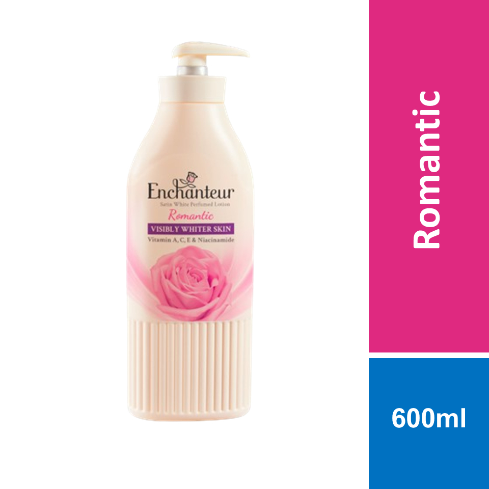 ENCHANTEUR Romantic Satin White Perfumed Body Lotion 600ml | Shopee ...