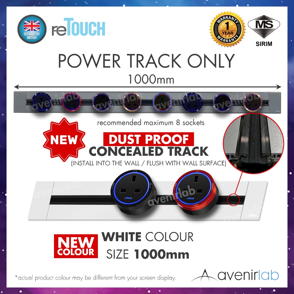 reTouch Power Track 32A Power Line Power Rail and Power Track Socket ...