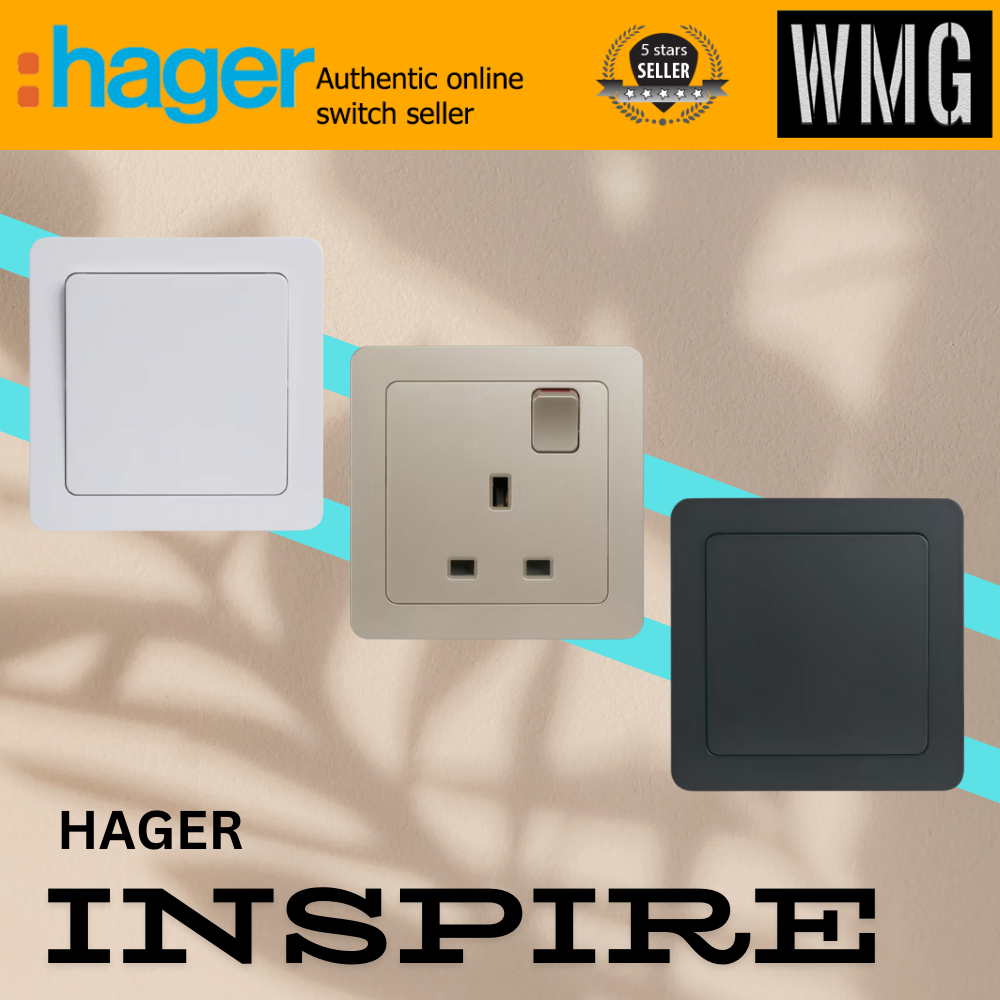 HAGER INSPIRE 1/2/3/4 GANG 1/2 WAY 13A/15A BELL SWITCH 20A DOUBLE POLE ...